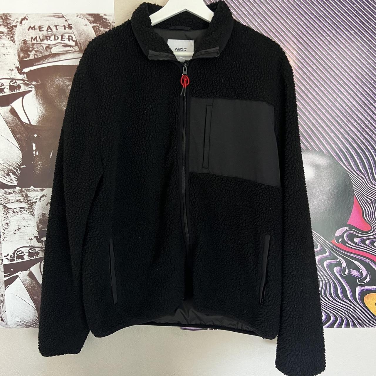 Wesc Moritz Black Teddy Sherpa Fleece Jacket Men’s... - Depop