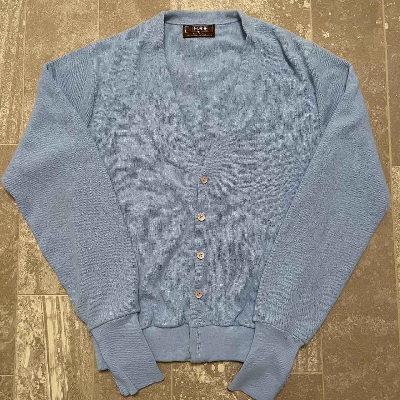 True vintage 70s baby blue cardigan... | Depop