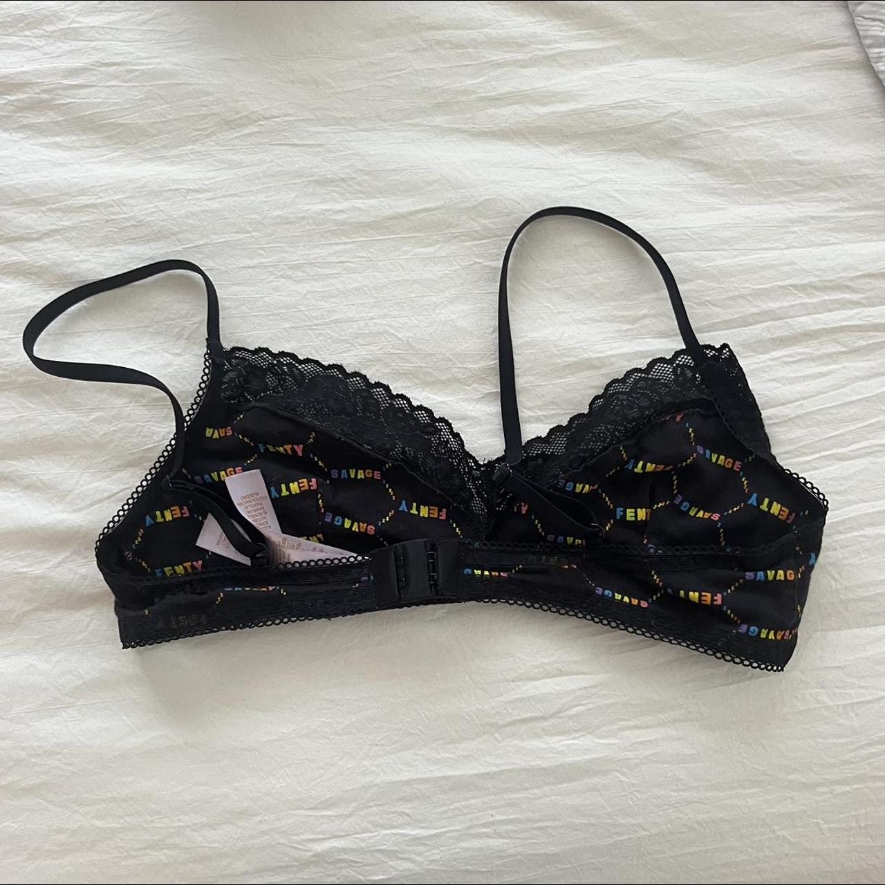 Savage X Fenty, black lace bralet this is super cute... - Depop
