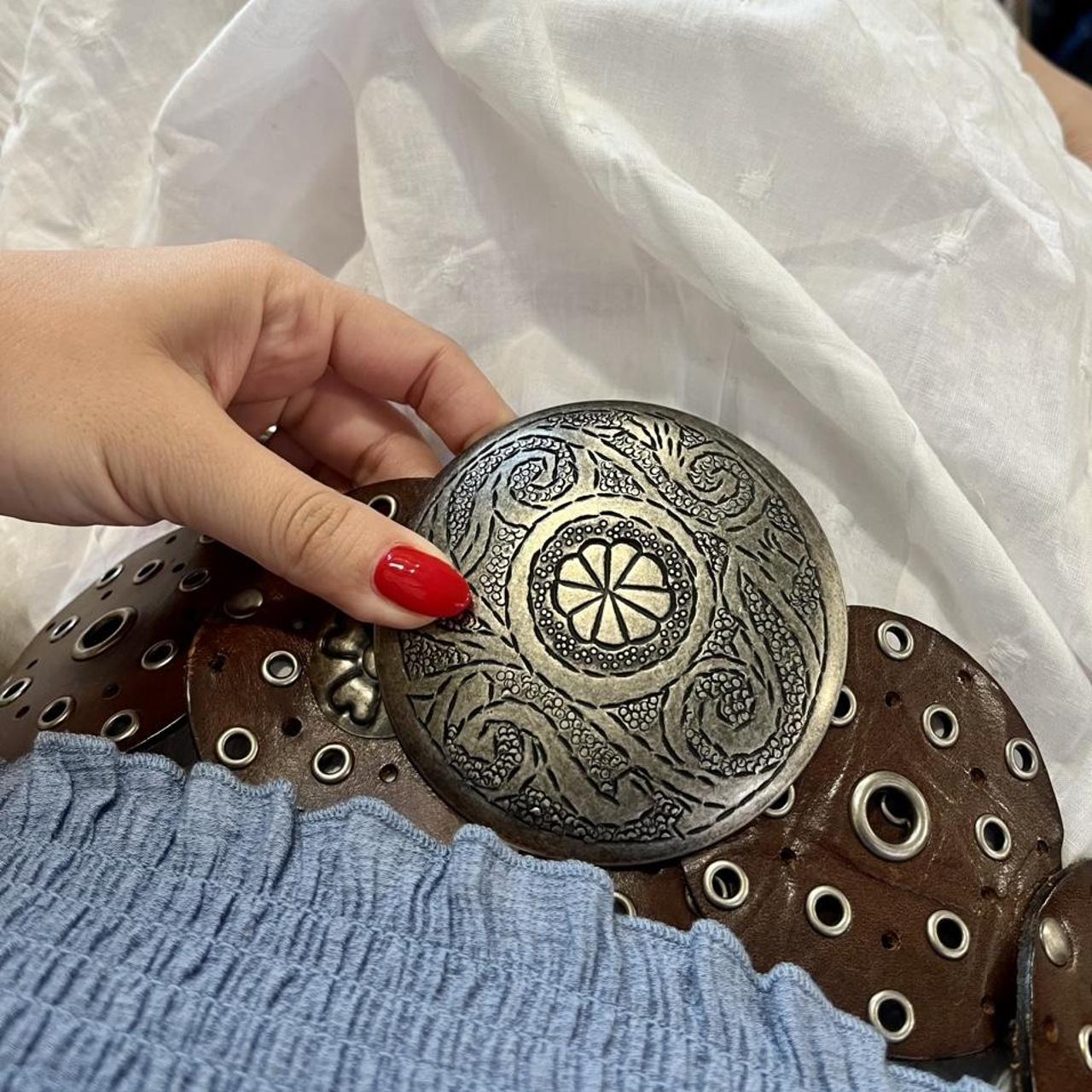 Y2K Concho Circle Disk Belt Great vintage... - Depop