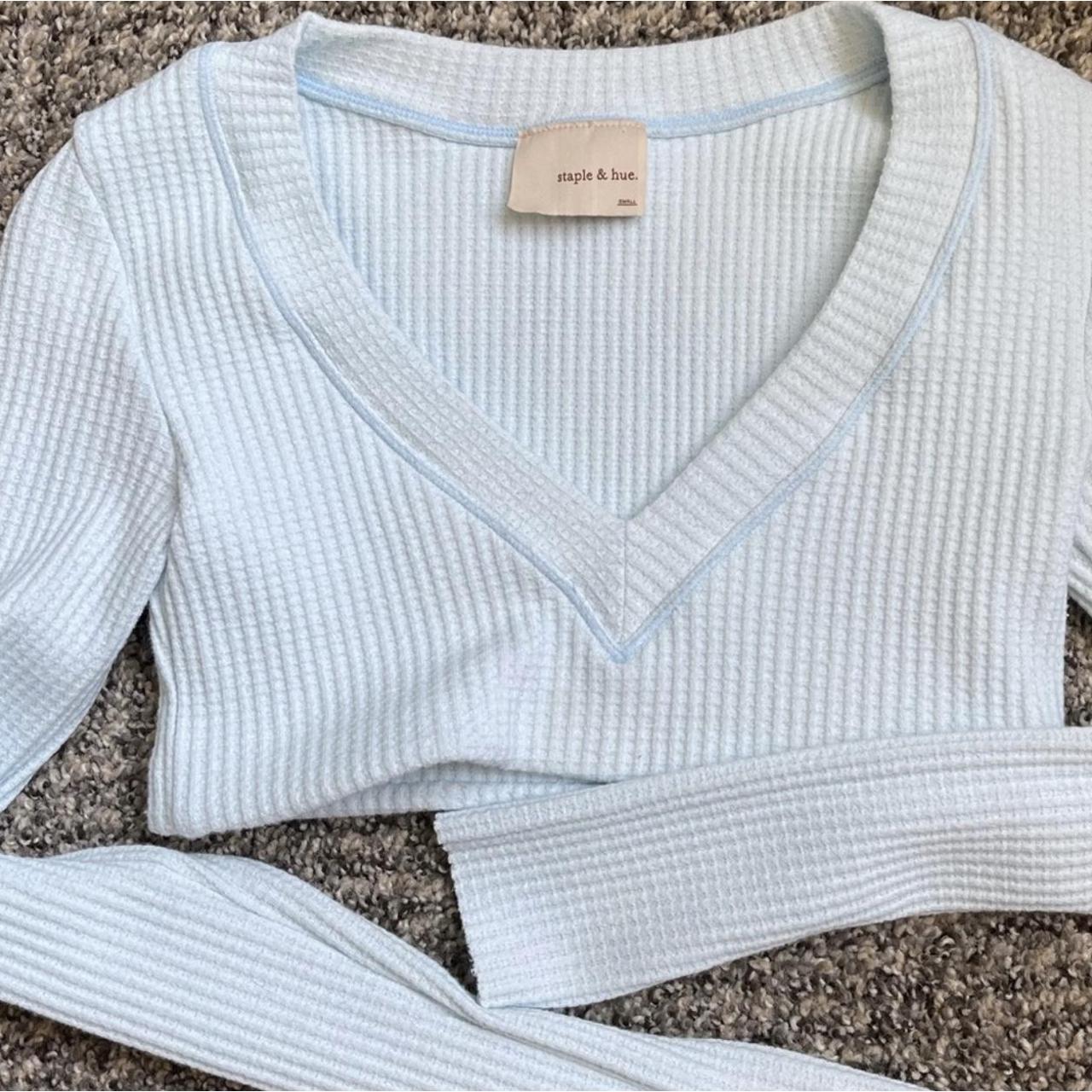 Staple & Hue Piper Crop Top Powder Blue Brand new... - Depop