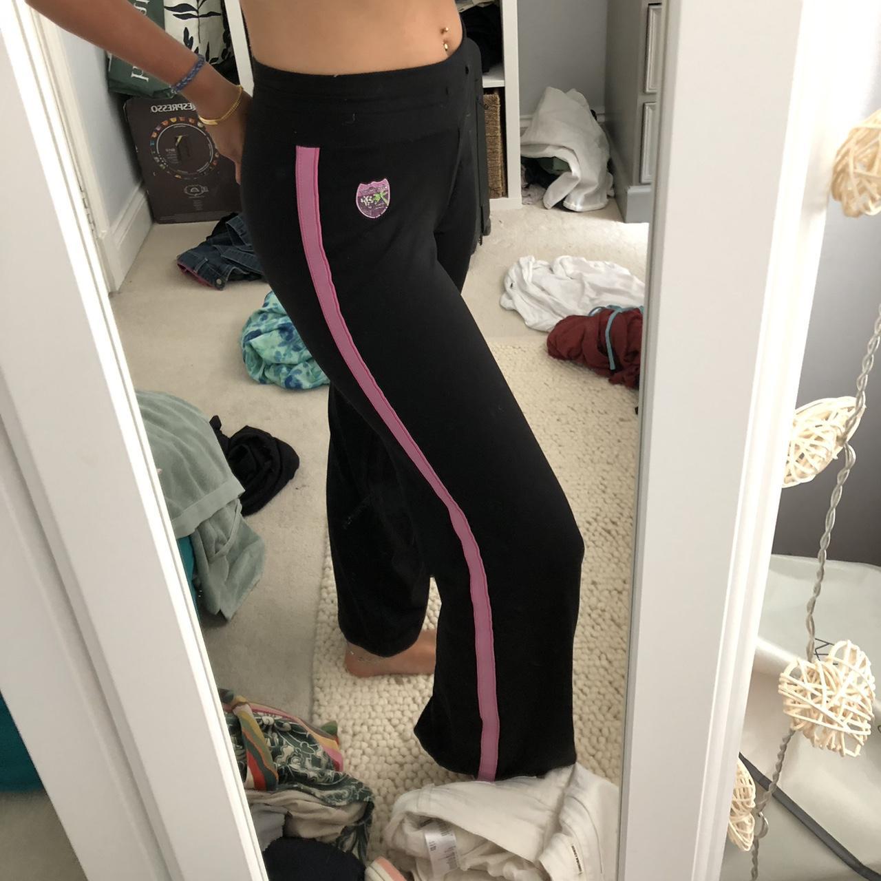 Cool black pink striped trackies Fits XS/S Vintage... - Depop
