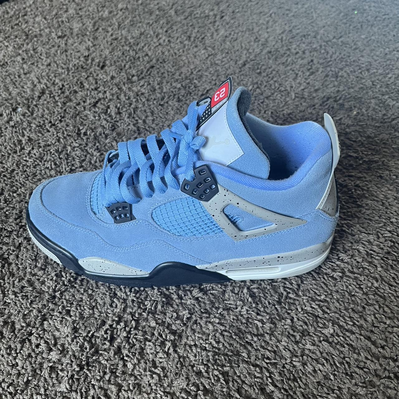 Jordan 4 University Blue Shoes ~size 10 ~like brand... - Depop