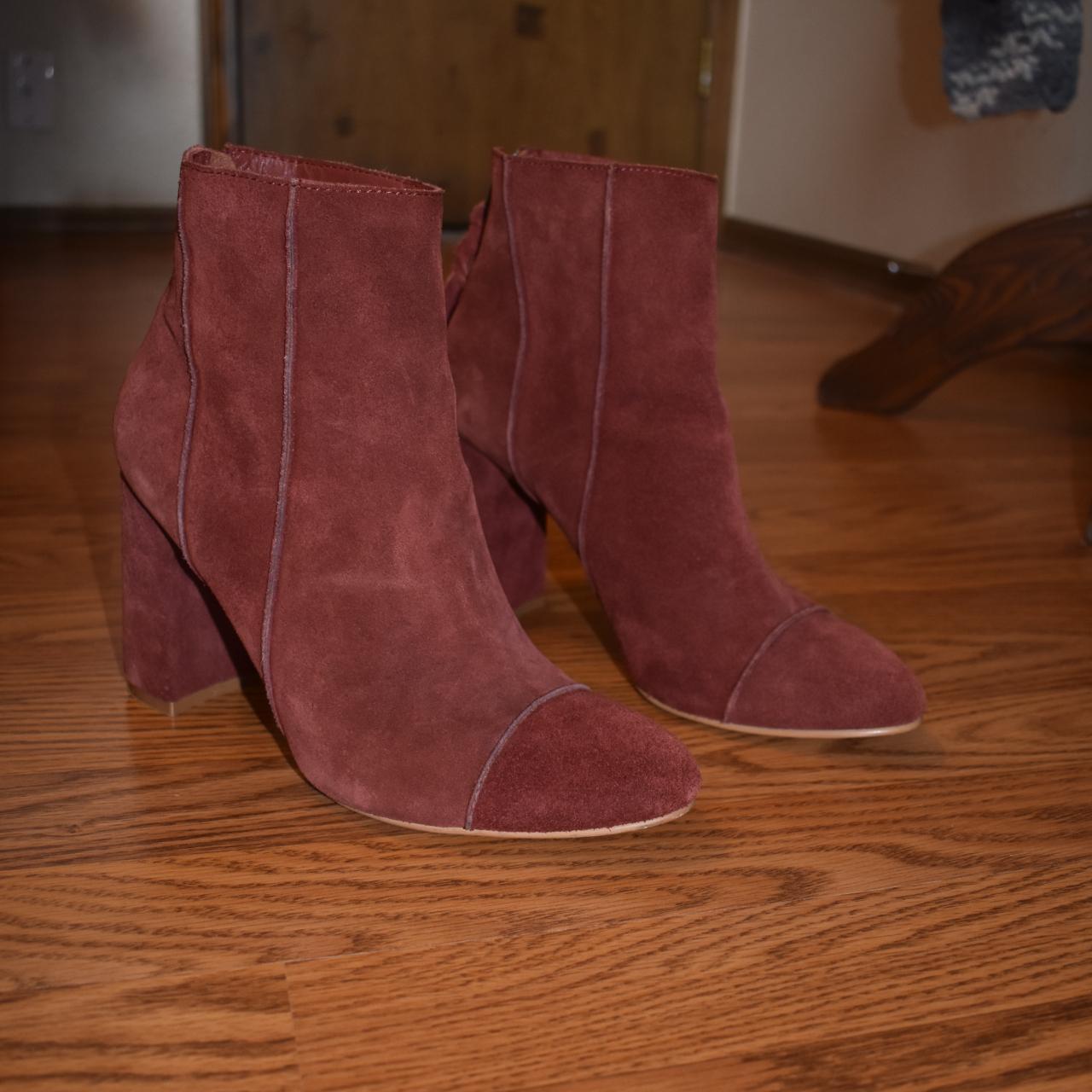 ABLE Leather Booties, Red deep rusty color, Zipper... - Depop