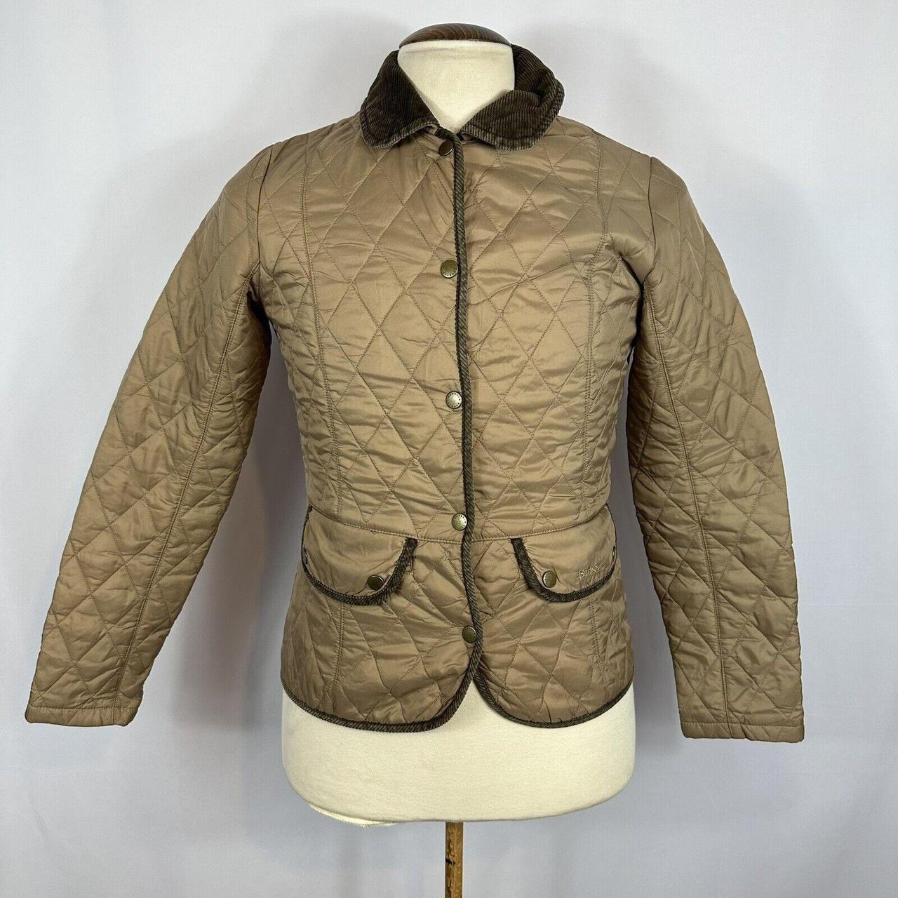 Barbour Women's long Quilted Diamond Jacket Brown UK... - Depop