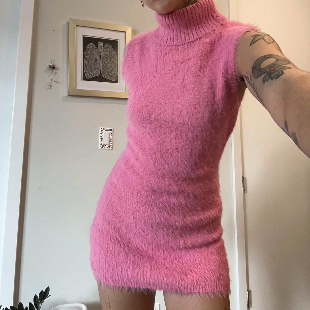 So so so cute pink fuzzy mini dress 🧸🎀 Bought a year... - Depop