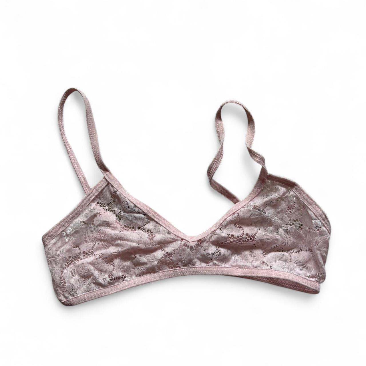 Pink Lacey American Apparel bralette #lingerie... | Depop