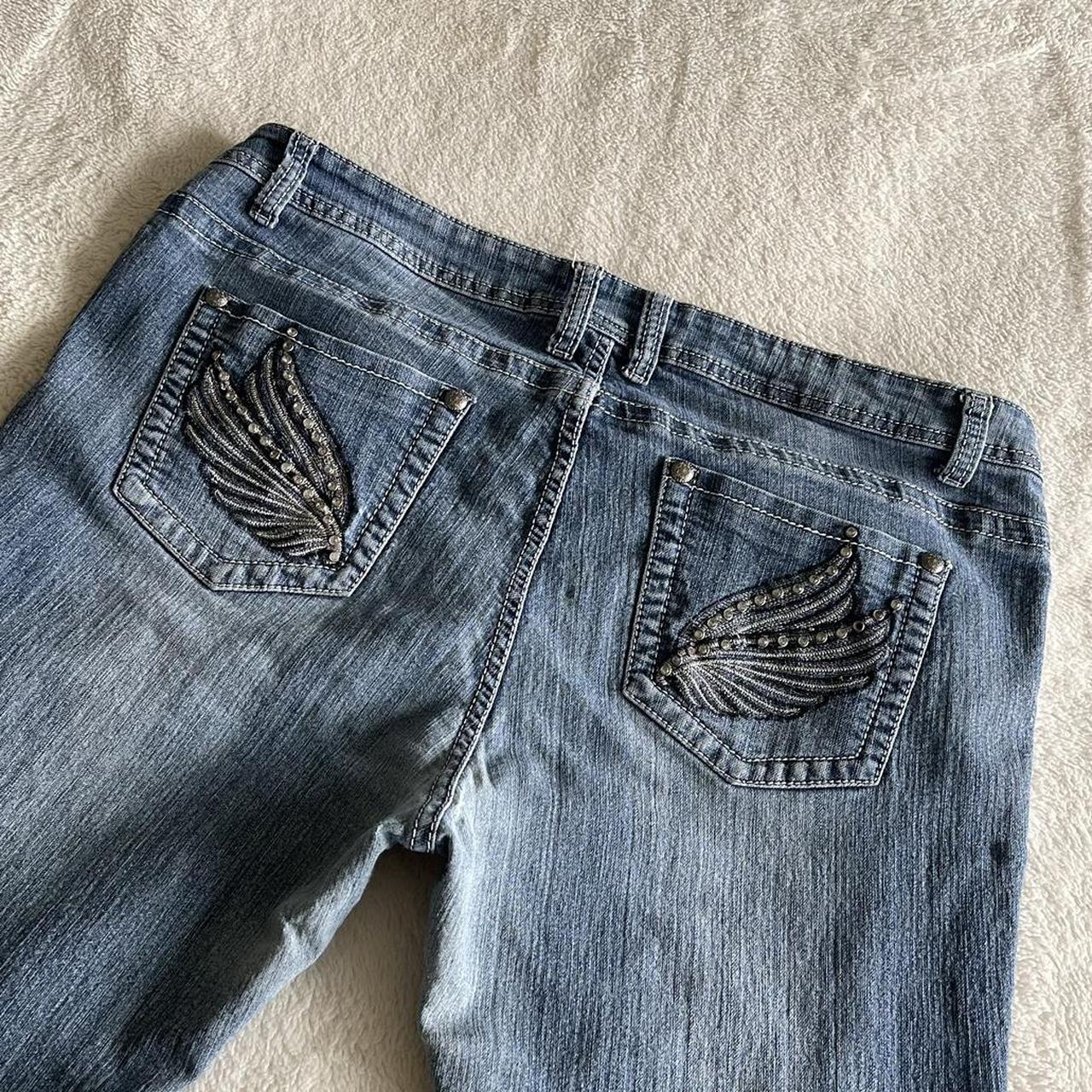Y2K grunge angel wing jeans ★ FREE BUNDLE... - Depop