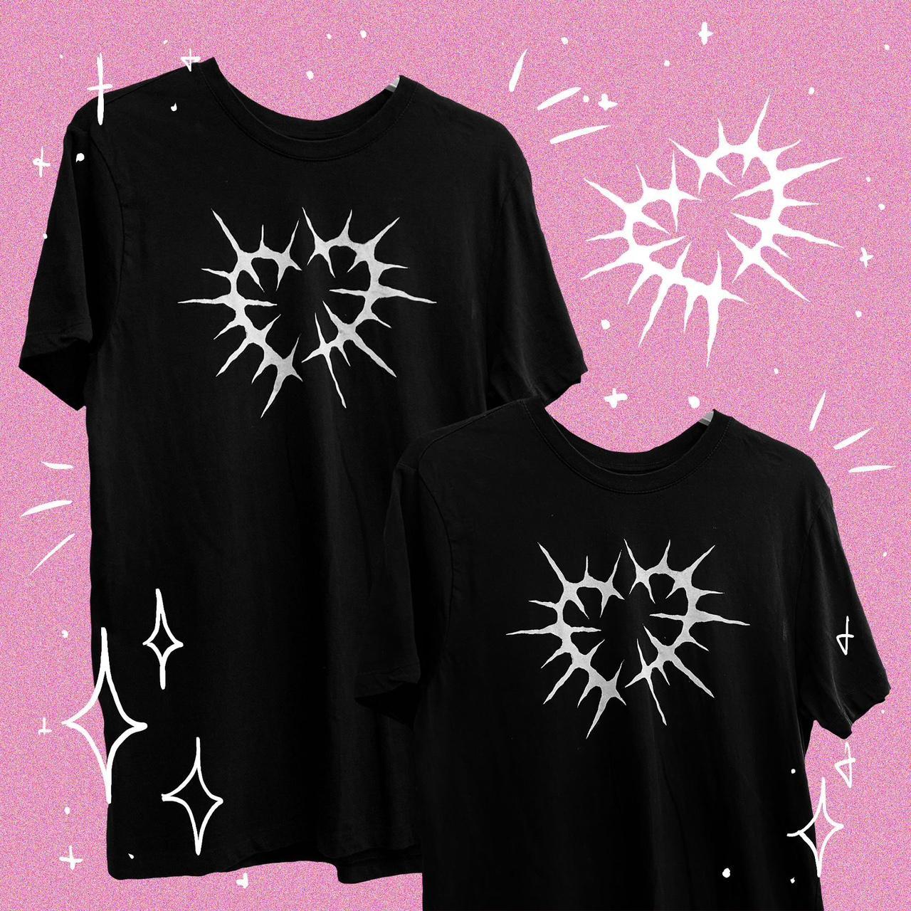 Upcycled and reworked T-shirt with custom printed... - Depop