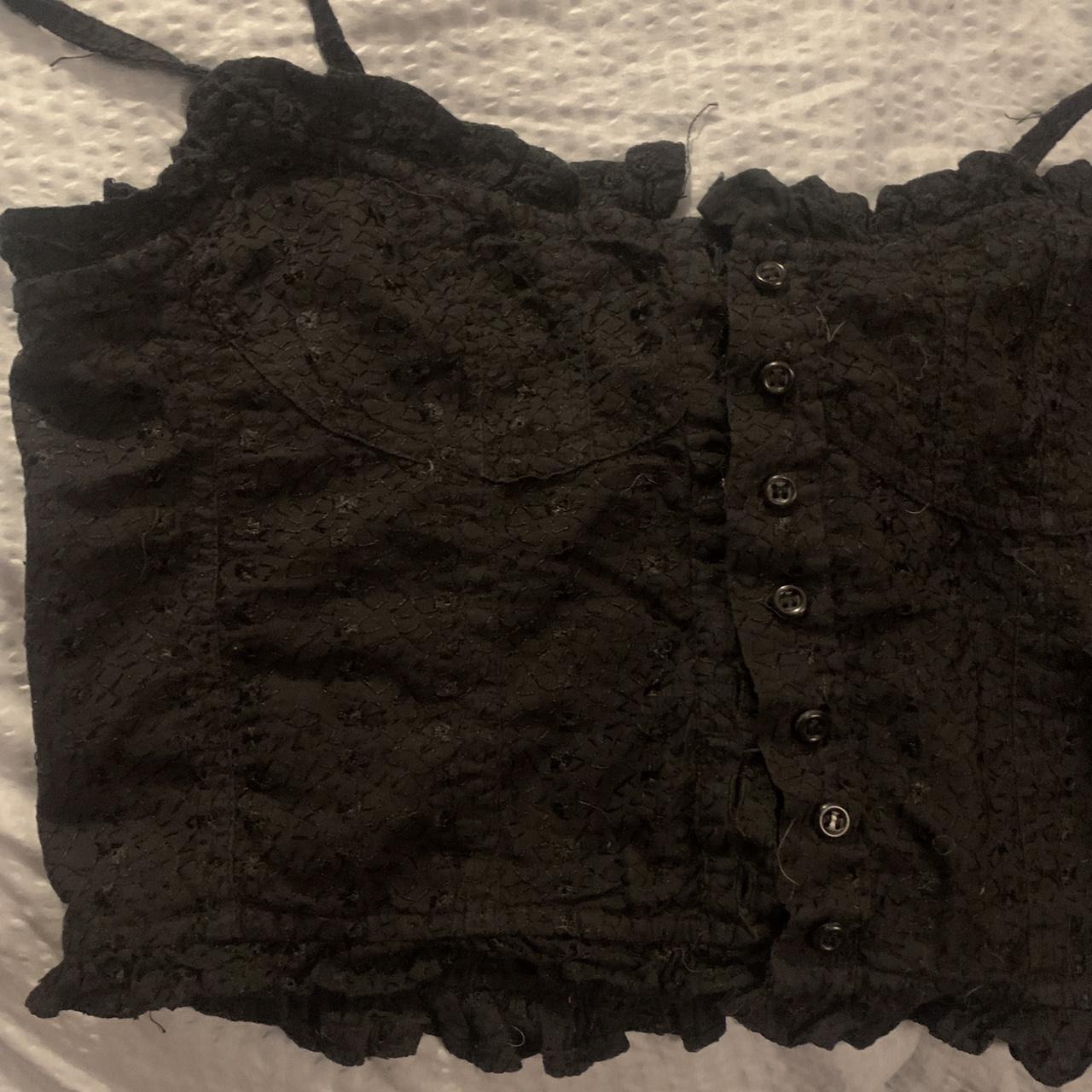 Vintage 1970 cropped bustier vest corset style top... - Depop