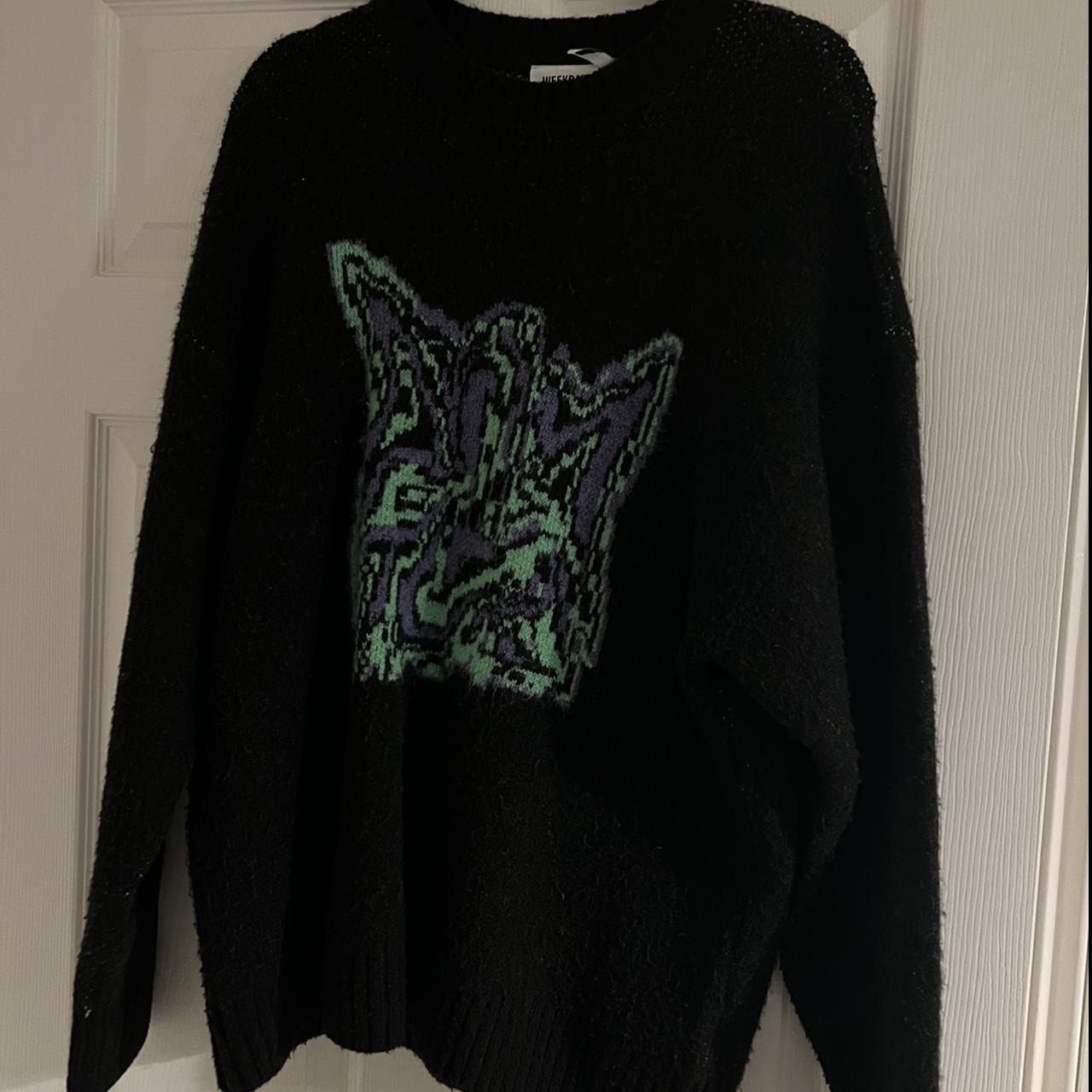 weekday graphic print knit jumper so cool and thick... - Depop