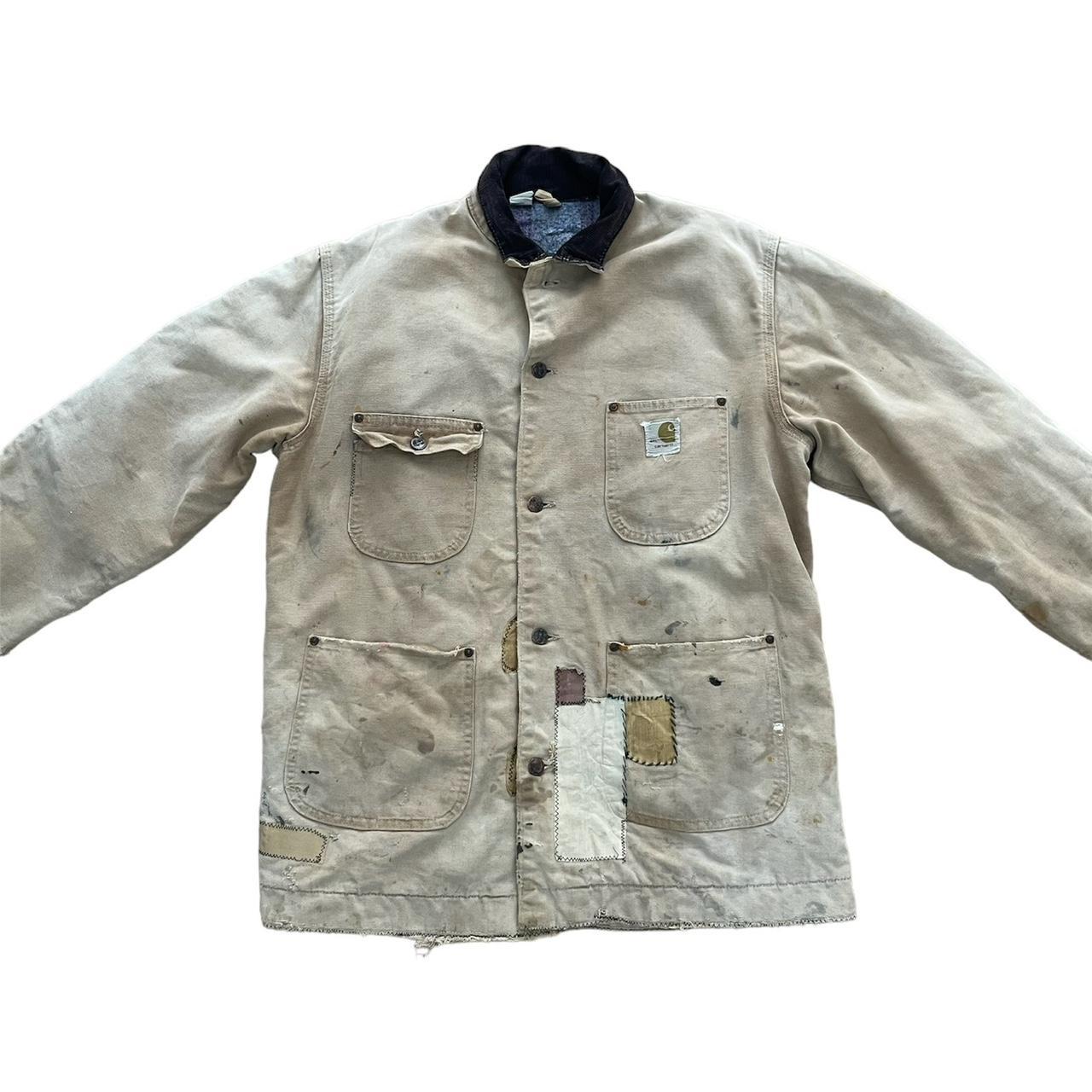 Carhartt Men's Cream Coat | Depop