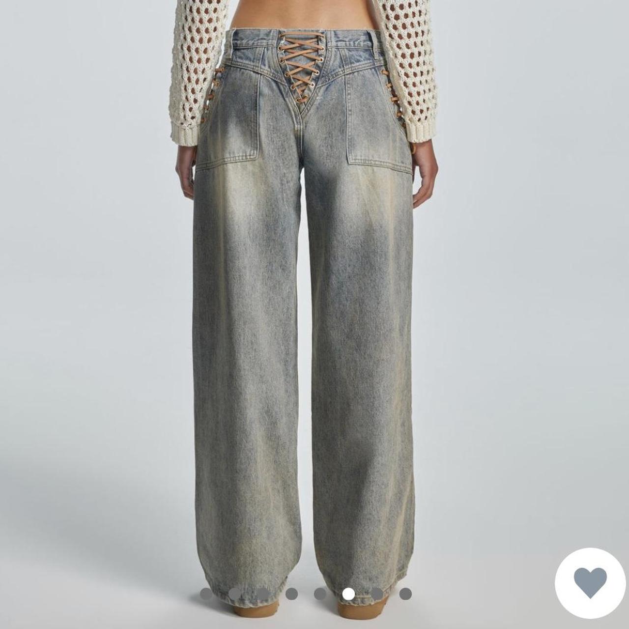 The Kript Women's Tan and Blue Jeans | Depop