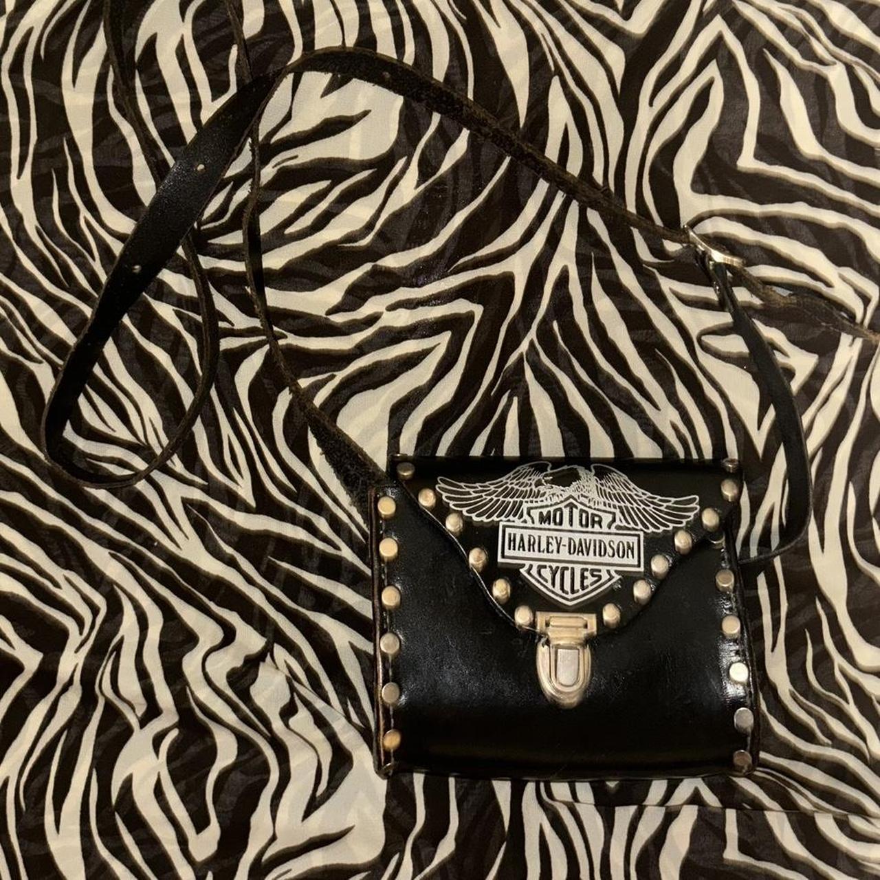 Vintage Harley Davidson Small Leather Purse Width:... - Depop