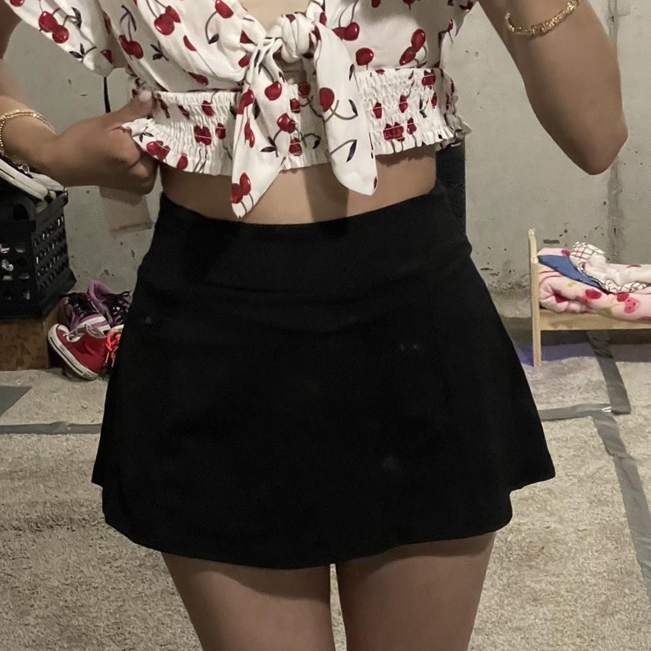 Black Mini Flowy Black Skirt The Material Is More Depop