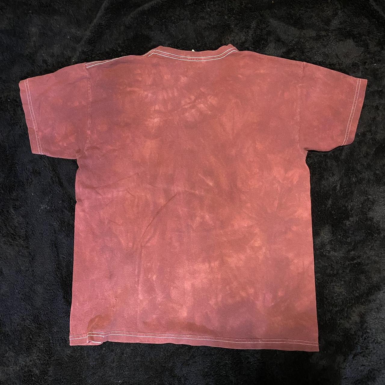 Reddish mauve tie dye trex dinosaur tee with small... - Depop