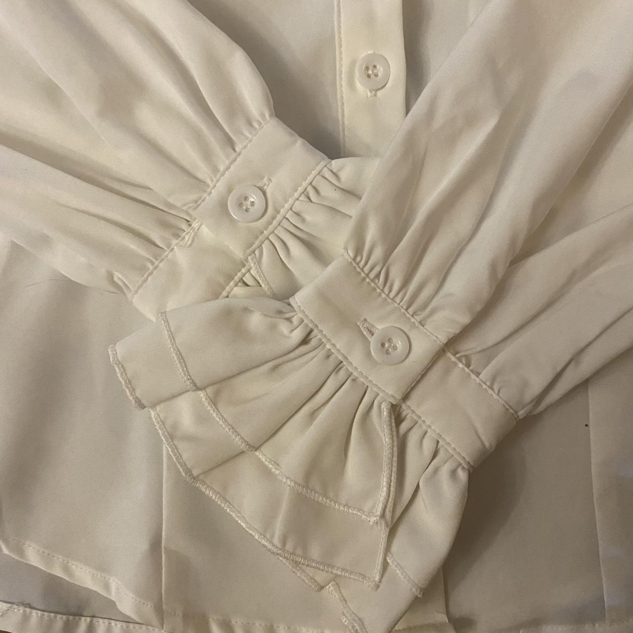 Ruffled high neck victorian Edwardian-era... - Depop