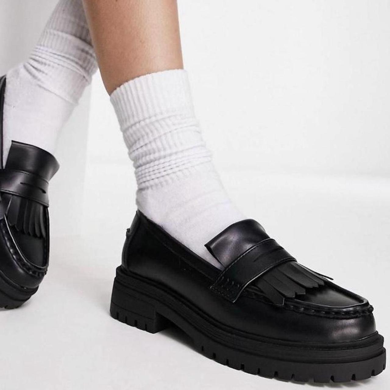 ASOS design black platform loafer shoes - size 5 - Depop