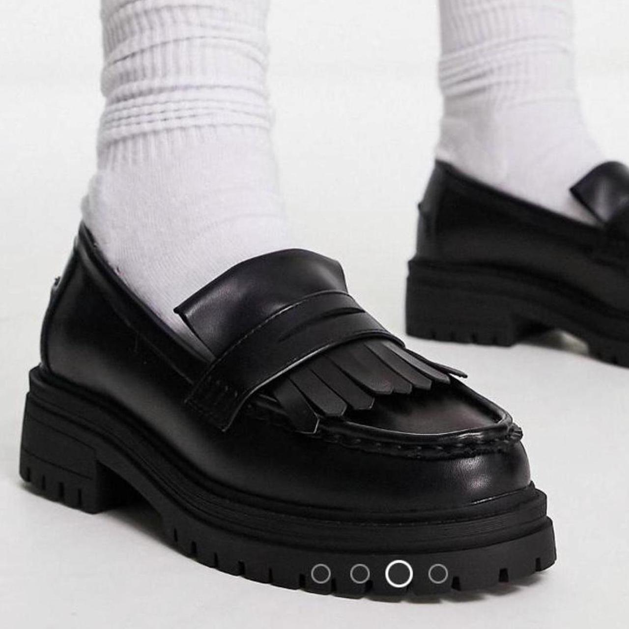 ASOS design black platform loafer shoes - size 5 - Depop