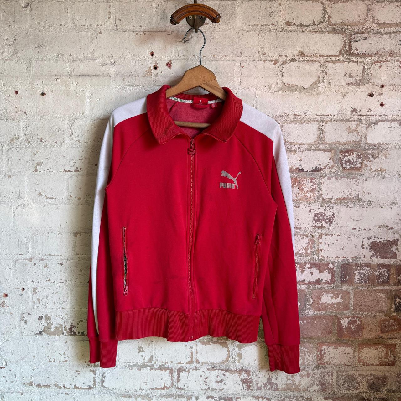 1990s Puma Red Zip Up Track Top Size... | Depop