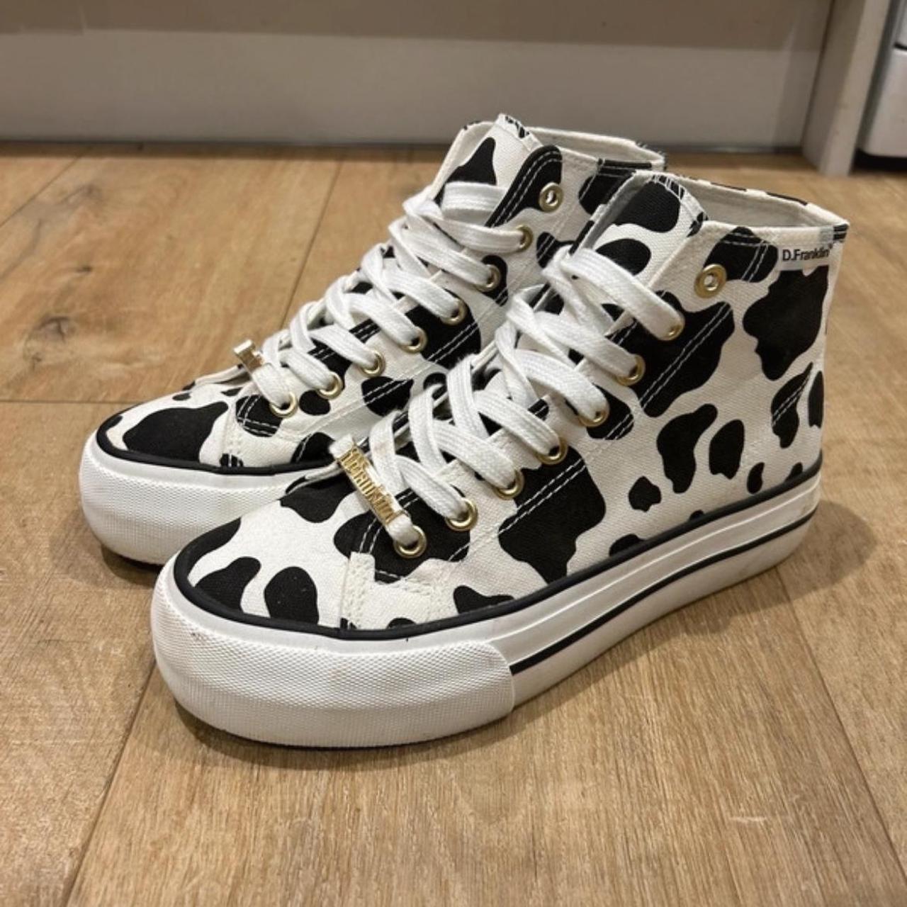 D Franklin cow print trainers Never worn - Depop