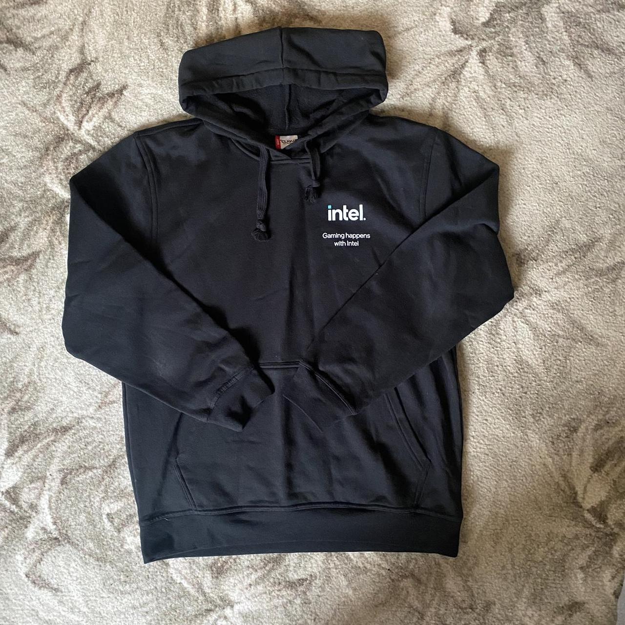 Intel Gaming Hoodie Black Size Large - Never Worn -... - Depop