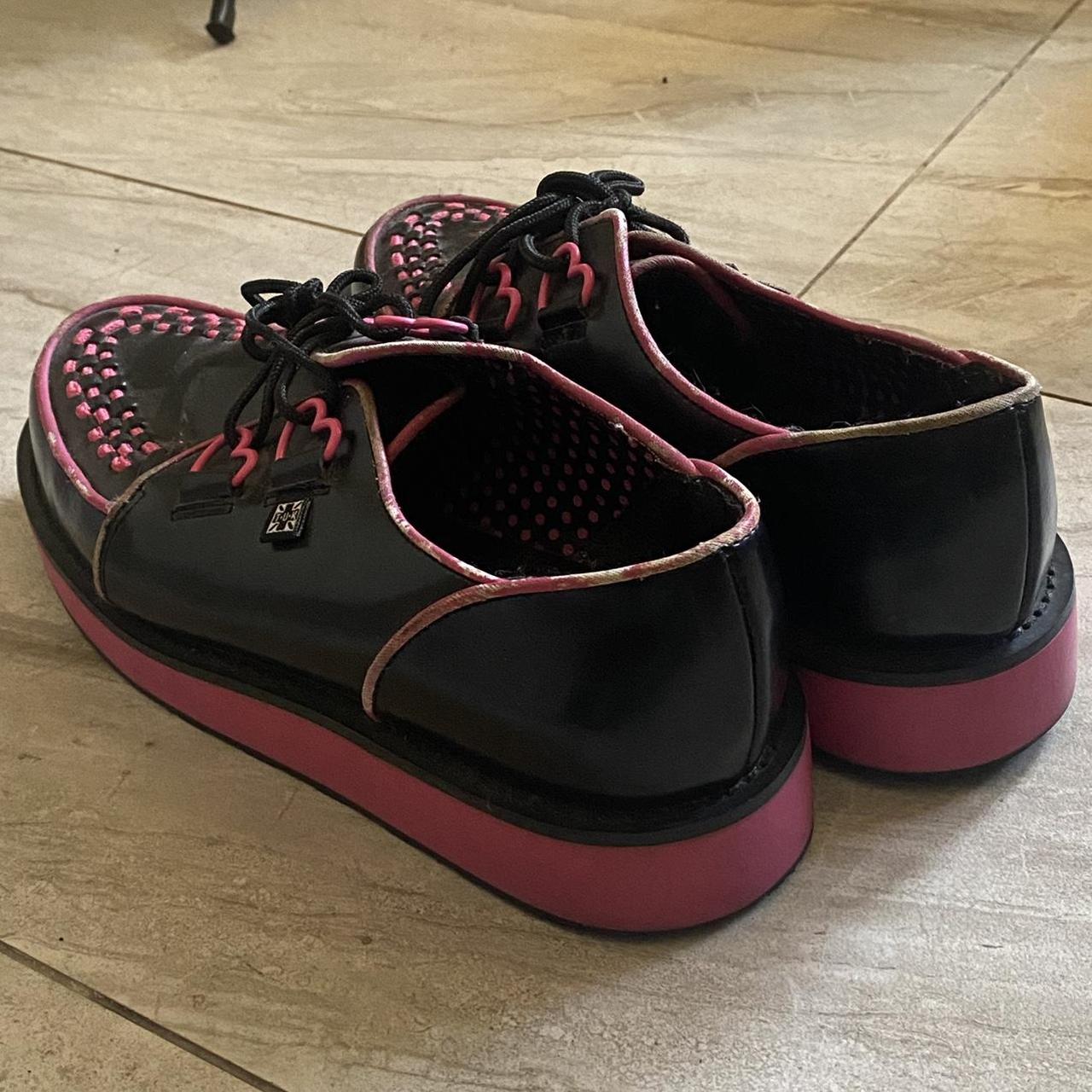 tuk black & pink heart creepers super cute! pink... - Depop
