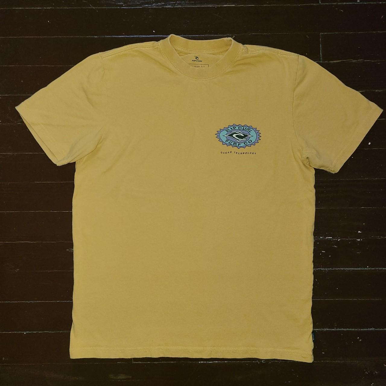 Rip Curl Men's Yellow T-shirt | Depop