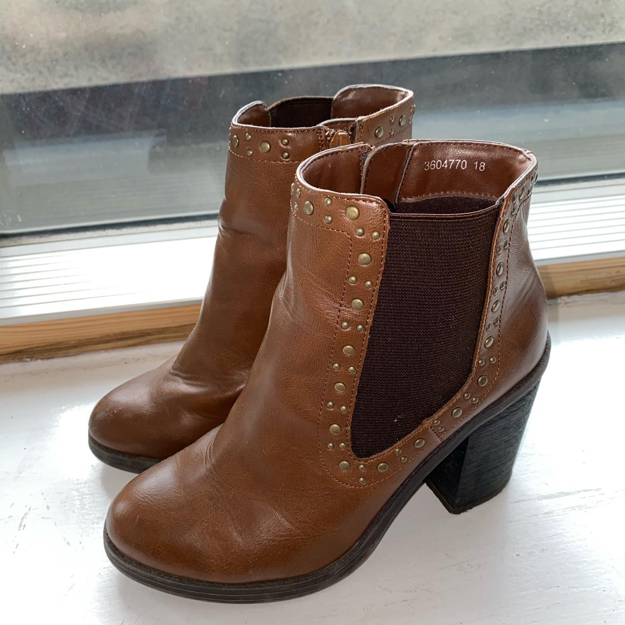 New Look Brown Heeled Ankle Boots UK Size 4 #newlook... - Depop