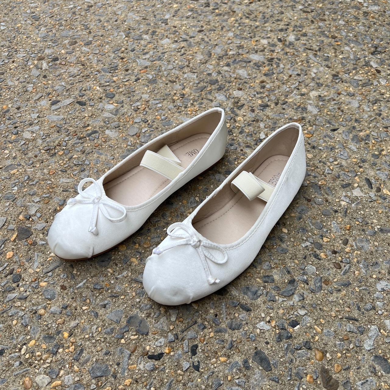 Satin ballet flats with elastic strap🤍 Also... - Depop