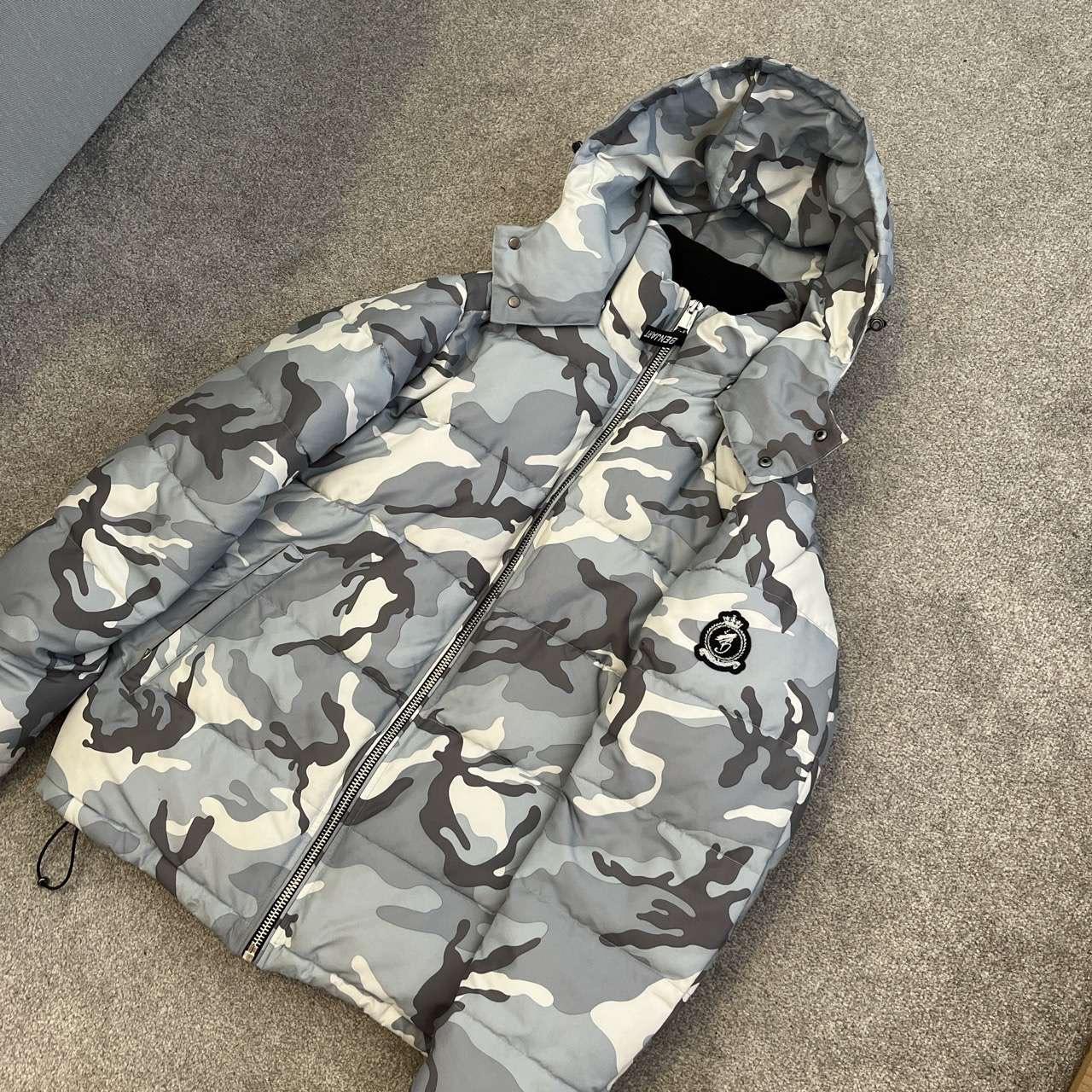 Benjart grey camo puffer jacket size: medium great... - Depop