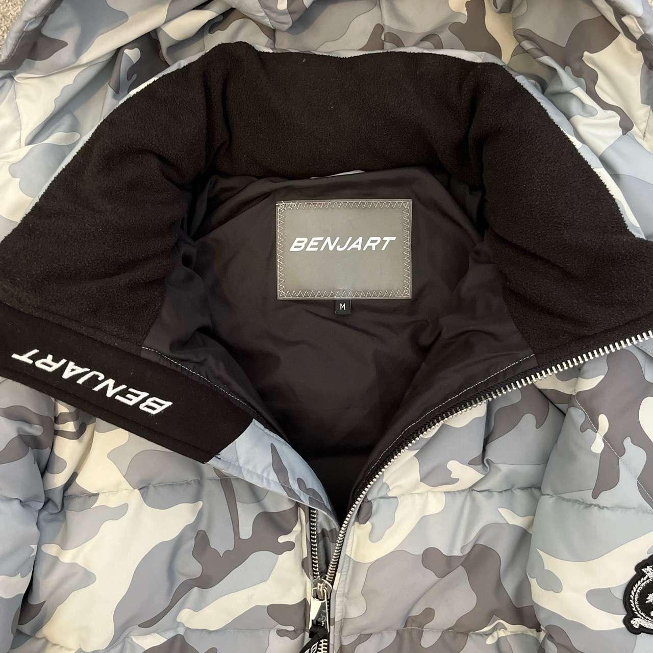 Benjart grey camo puffer jacket size: medium great... - Depop