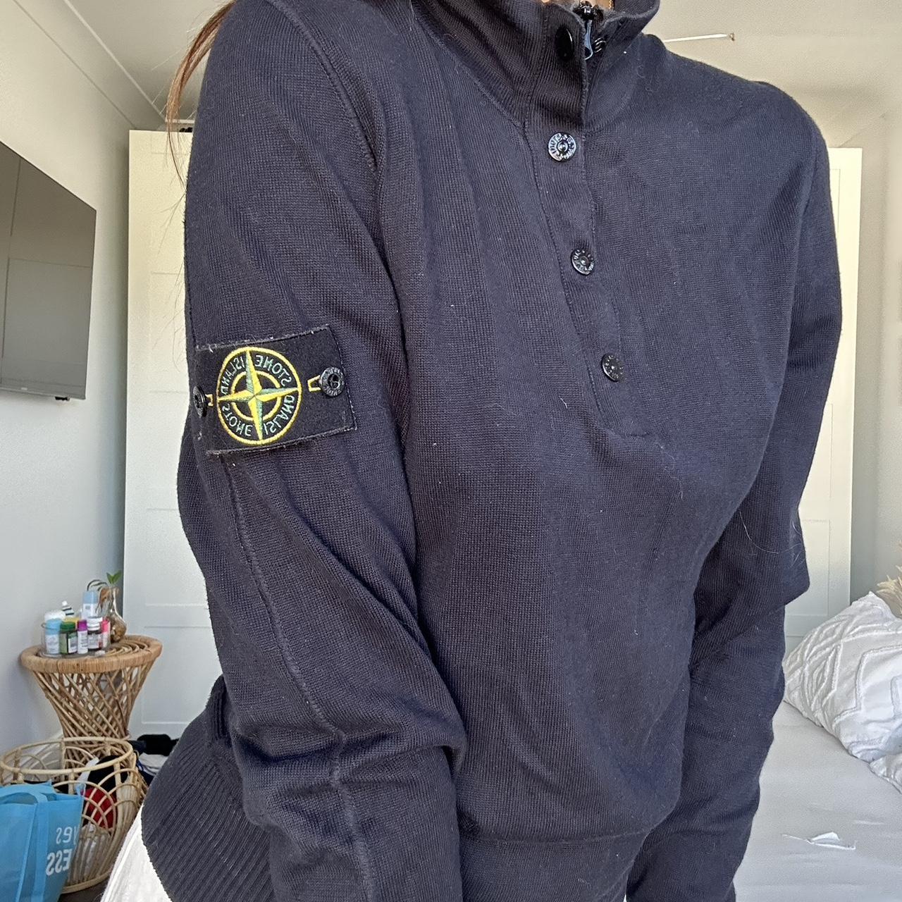STONE ISLAND button up jumper perfect for... - Depop
