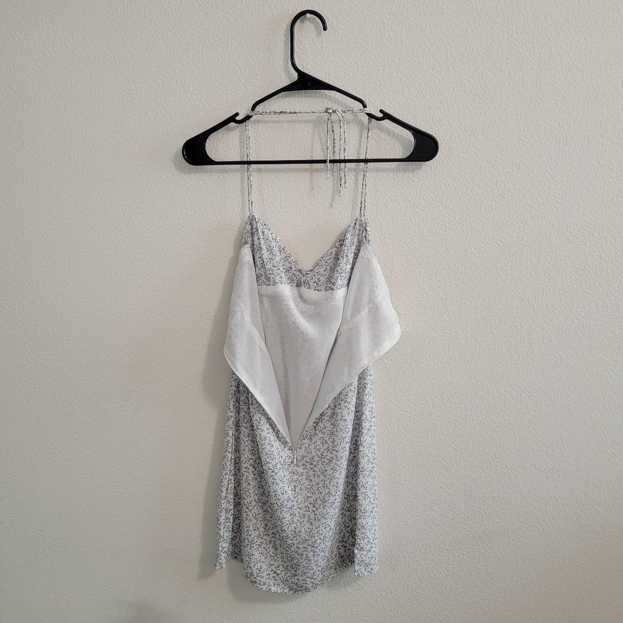 Ezili labeled dress - white with blue floral... - Depop