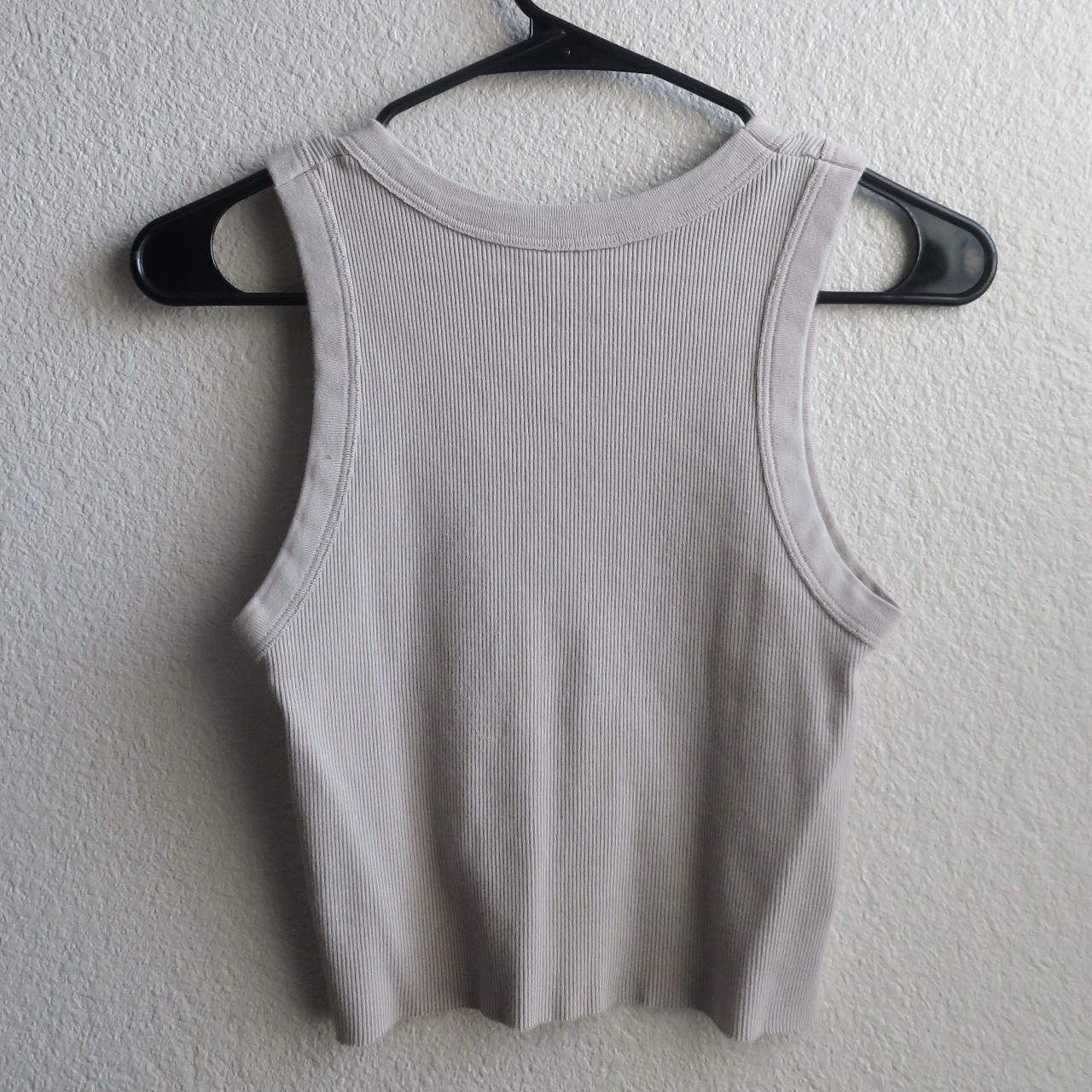 Brandy Melville light tanish cropped tank top - Depop