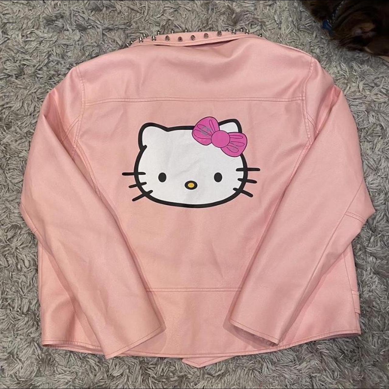 Hello Kitty PINK faux leather Jacket 🖤 Brand new... - Depop