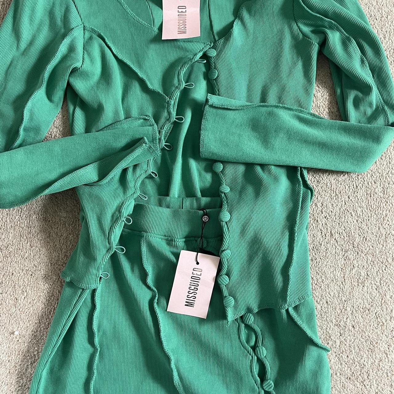 Missguided green skirt and top co ord / set Never... - Depop