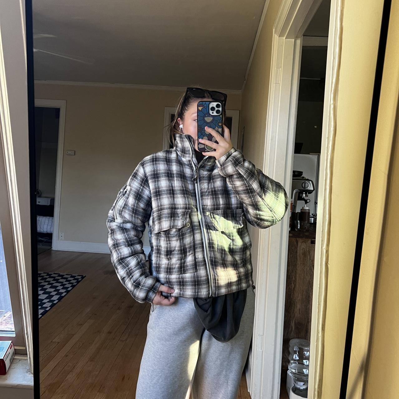 BDG flannel puffer jacket with multiple pockets. Has... - Depop