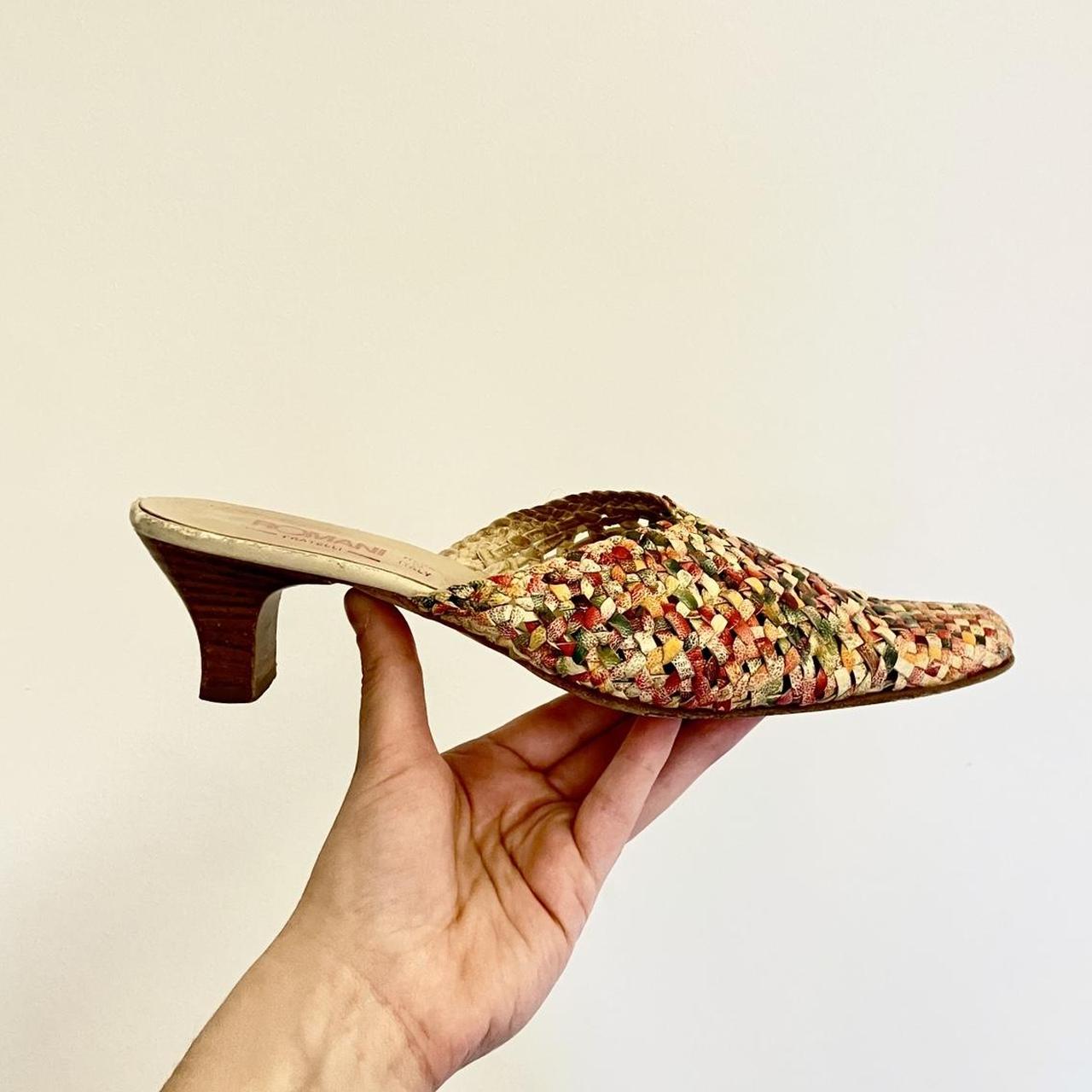 Vintage 90s Italian woven leather mules. Beautiful... - Depop