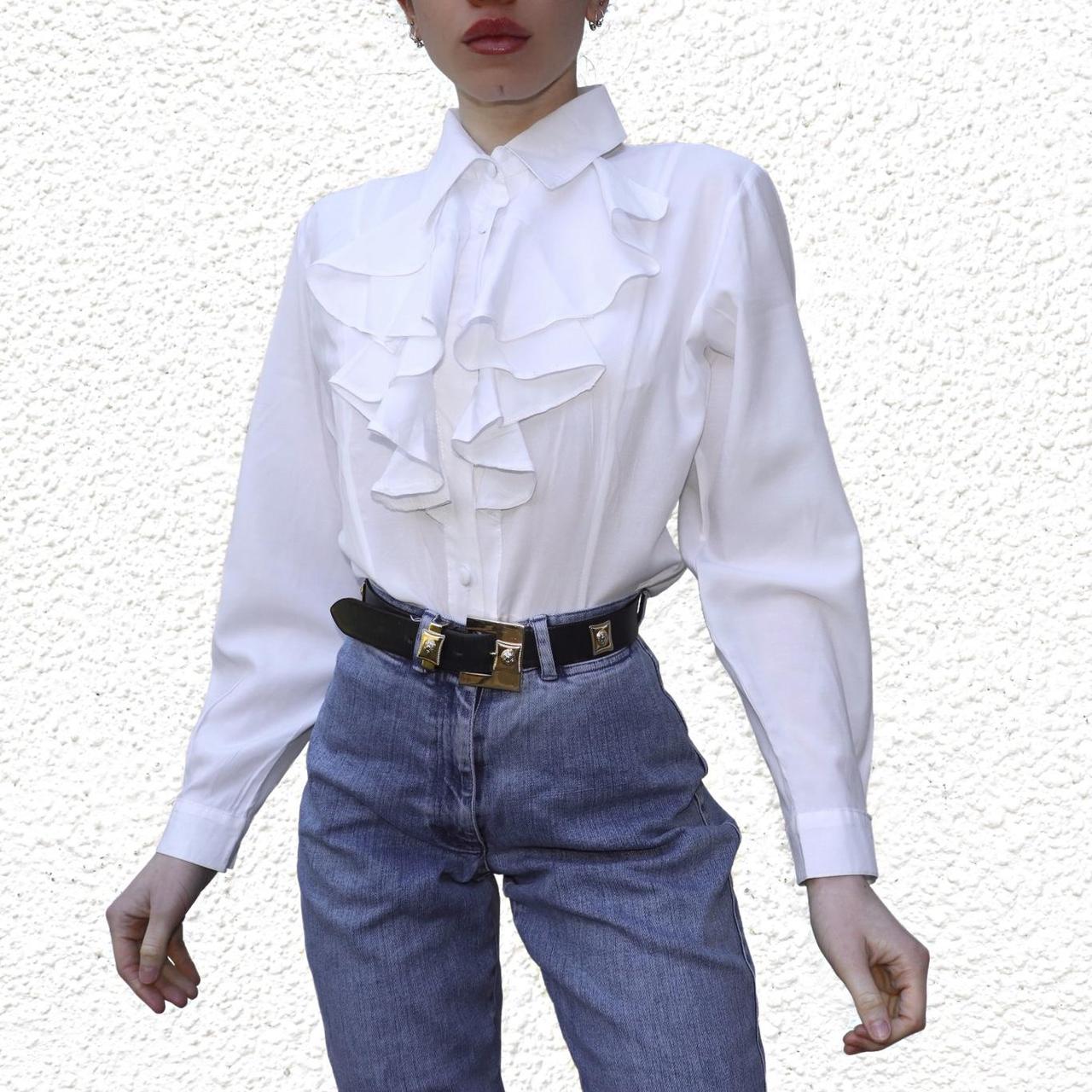 Vintage ruffle shirt - true vintage, think it’s 80s... - Depop