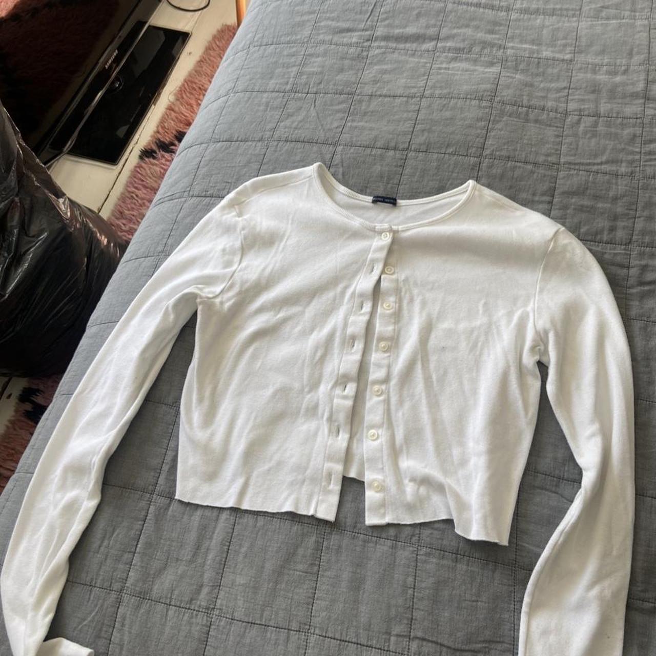 Really cute brandy Melville long sleeve white button... - Depop