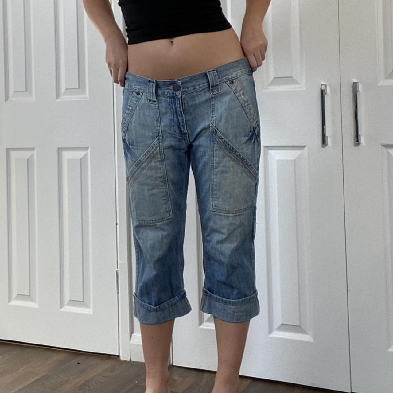 Vintage distressed jorts denim capri jeans. Must... - Depop