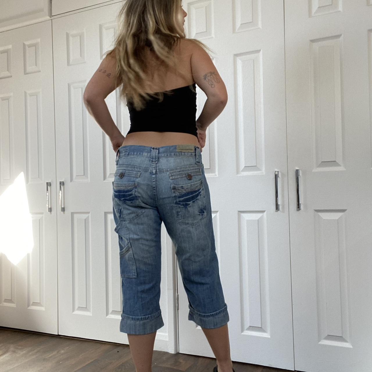 Vintage distressed jorts denim capri jeans. Must... - Depop