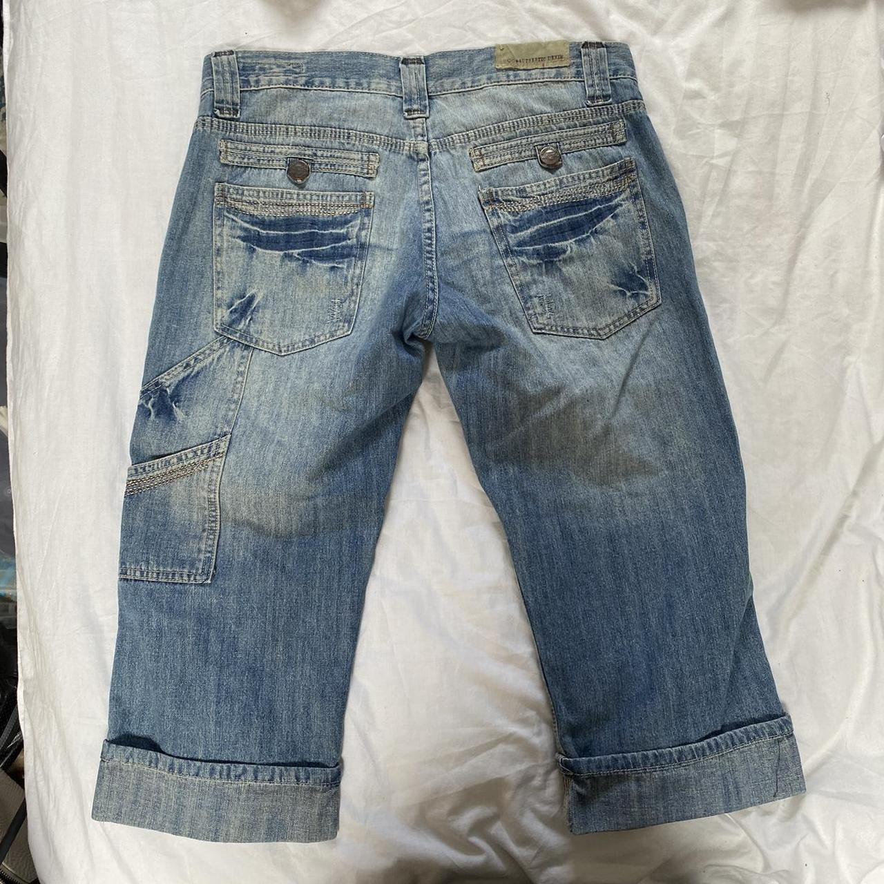 Vintage distressed jorts denim capri jeans. Must... - Depop
