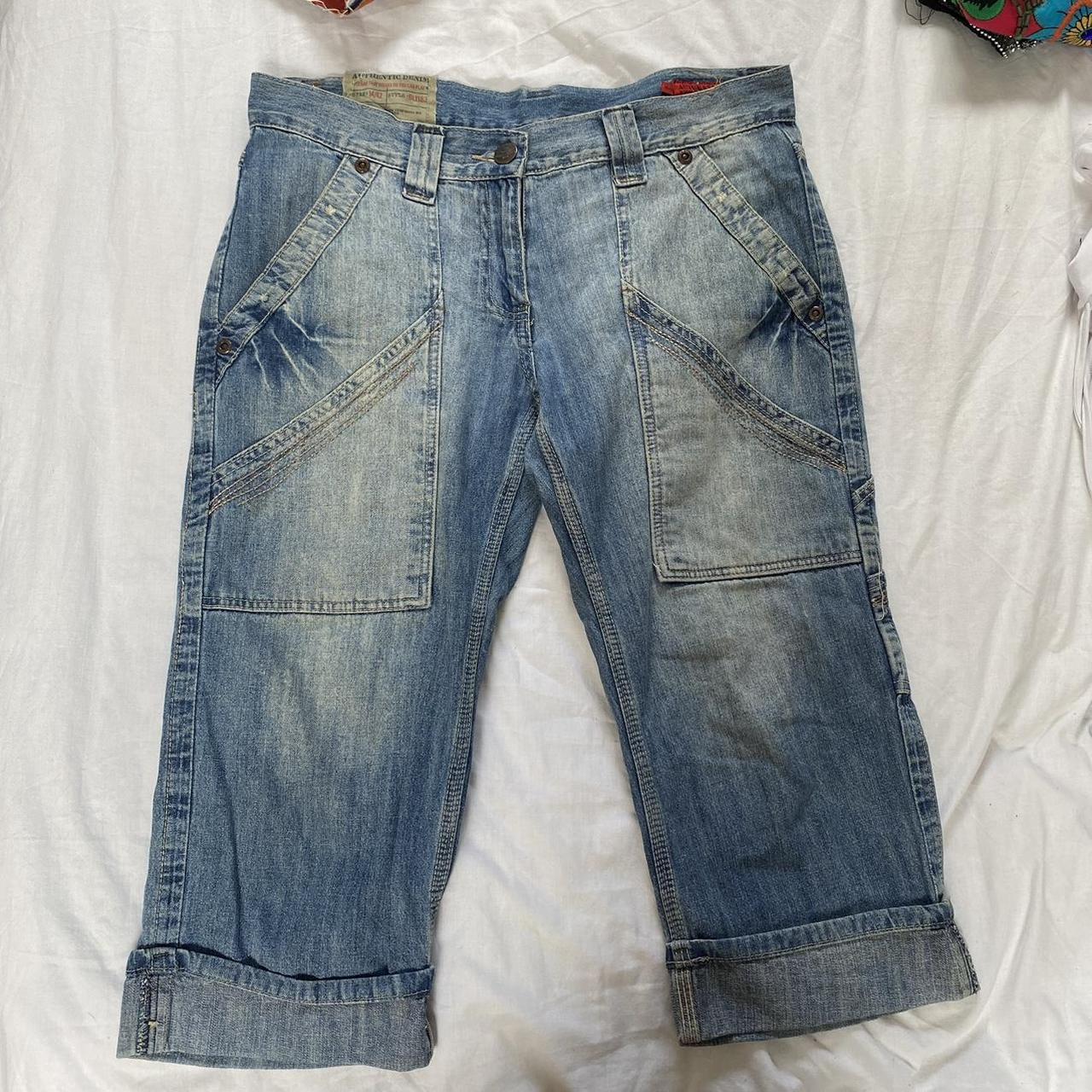 Vintage distressed jorts denim capri jeans. Must... - Depop
