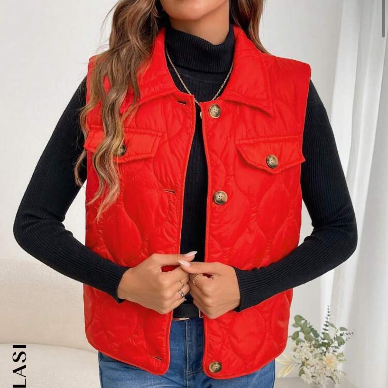 Red gillet. Worn once perfect condition €12... - Depop