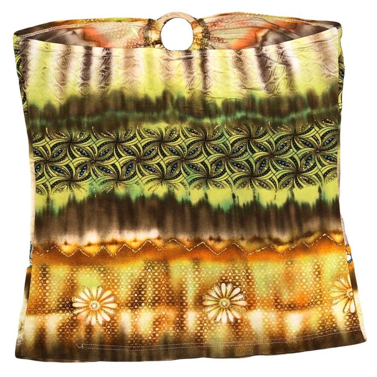 Strapless ring top Beautiful print & glitter Length... | Depop