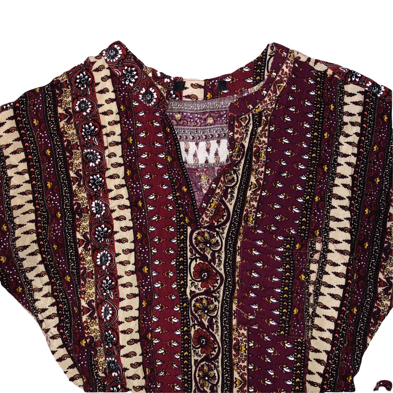 Tunic tribal print belted dress Length 32.5in Waist... - Depop