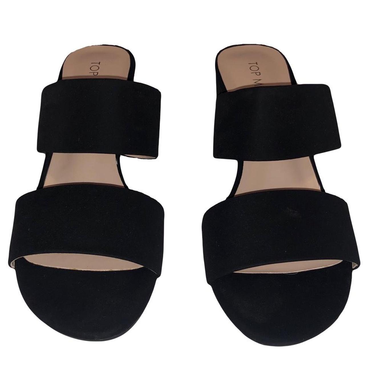 Black small block heel sandals Slip ons, never... - Depop