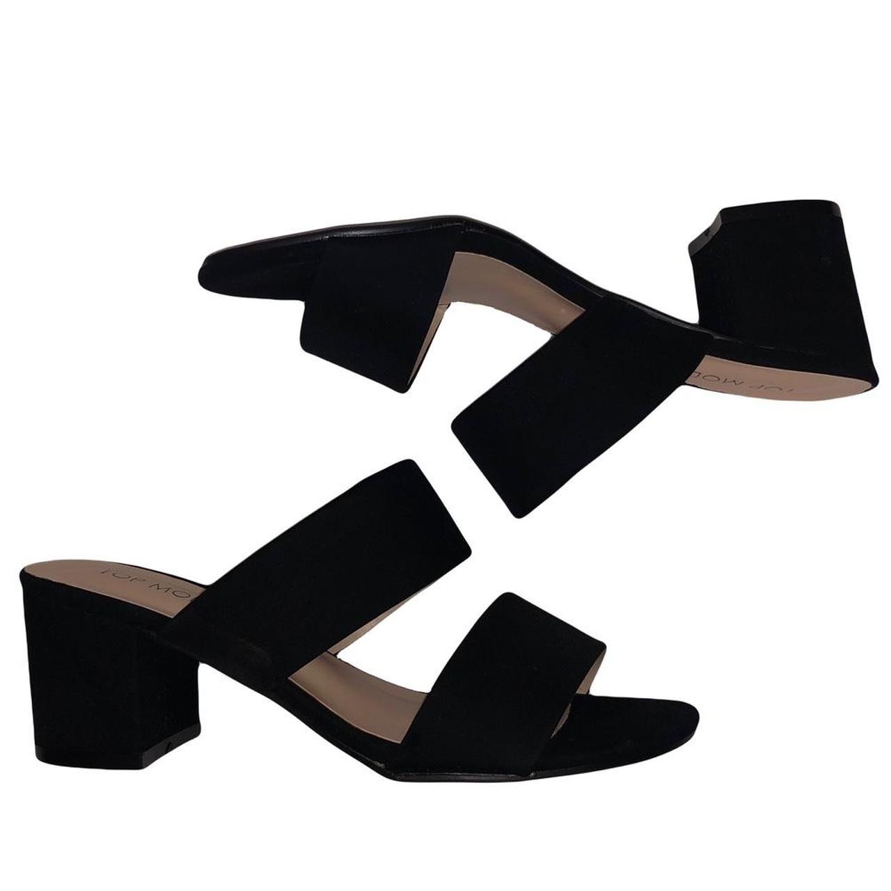 Black small block heel sandals Slip ons, never... - Depop
